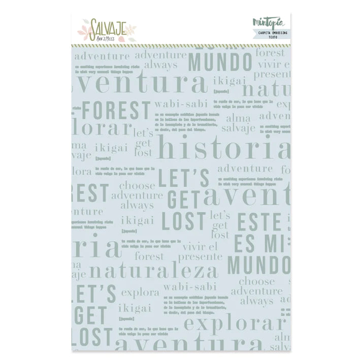 Carpeta de embossing 6"x8" Frases SALVAJE – Scrap.insumos